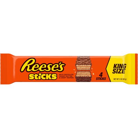 Reeses Sticks Peanut Butter Milk Chocolate King Size Candy Bar 3 Oz
