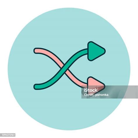 Shuffle Icon Crossed Arrows Random Music Order Stock Illustration