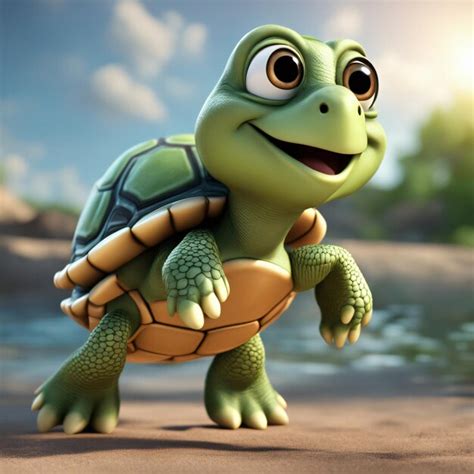 Premium Ai Image Happy Turtle Cartoon Generated By Ai