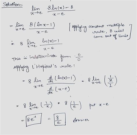 Solved Evaluate the following limit Use l Hôpital s Rule when it is Course Hero