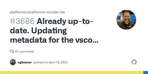 Already Up To Date Updating Metadata For The Vscode Ide · Issue