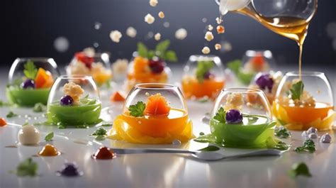 Premium Ai Image Molecular Gastronomy Office Snacks Culinary Creativity In Breaks