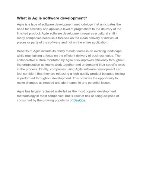 what is agile software development pdf