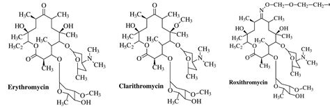 Chemical Structure Of Erythromycin Clarithromycin And