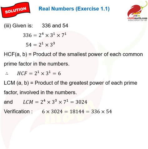 Find The Lcm And Hcf Of The Following Pairs Of Integers And Verify That