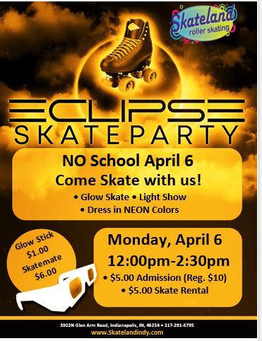 No School Eclipse Glow Skate Skateland