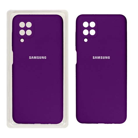 قاب سیلیکونی پاک کنی محافظ لنزدار اورجینال Samsung A12m12f12 بنفش