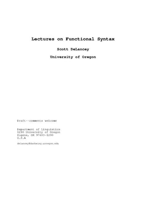 Functional Syntax