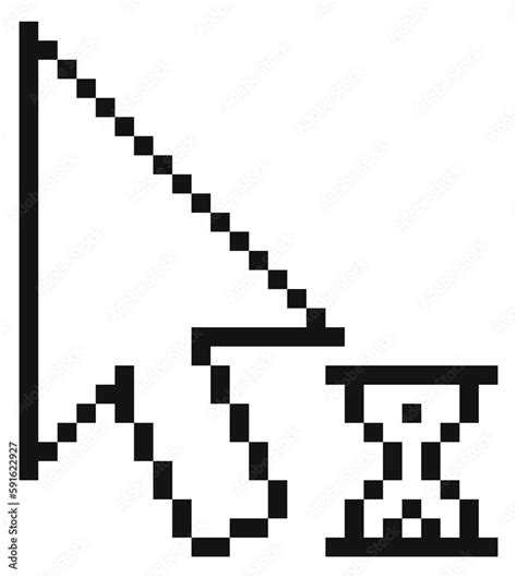 Arrow With Hourglass Cursor Waiting Mouse Pointer In Pixel Art Style Stock Illustration Adobe