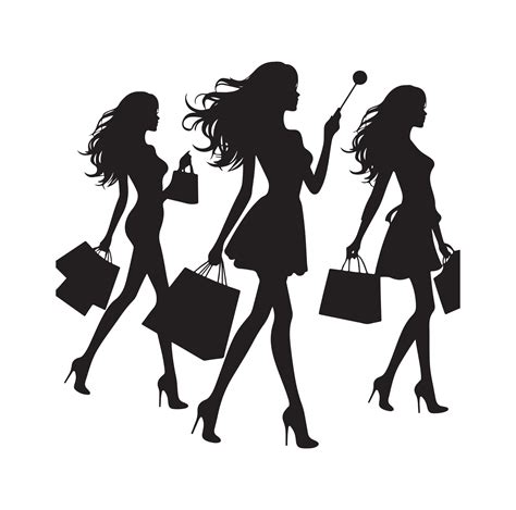 Shopping Girl Silhouette Illustration 42895596 Vector Art At Vecteezy