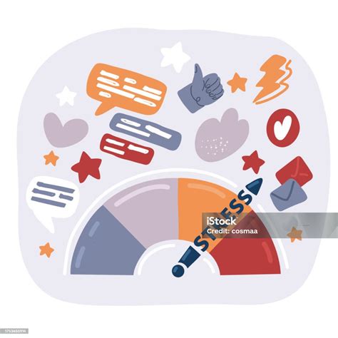 빨간색에서 녹색으로 화살표가 있는 색상 눈금과 감정의 척도 측정 장치 아이콘 기호 회전 속도계 속도계 표시기 흰색 배경에 분리된