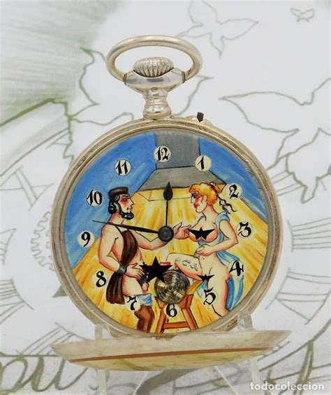 Reloj De Bolsillo Automata Er Tico Pintado A Ma Comprar Relojes Antiguos De Bolsillo En