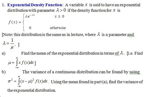 Solved A Variable X Is Said To Have An Exponential Chegg Com