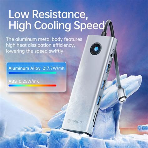 ORICO Docking Station Type C HUB To 4K60Hz HDMI Compatible USB 3 0 Adapter RJ45 PD100W Charge