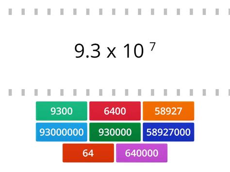 Scientific And Standard Notation Practice 1 Find The Match