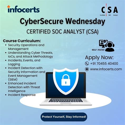 Infocerts Cybersecurity And Grc Certifications On Linkedin ⚡ Cybersecure Wednesday Soc Analyst