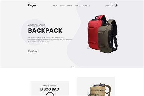 Payne Backpack ECommerce HTML Template Fastcode Space