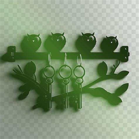 Premium Psd Psd Vector Iron Key Holder Folk Art With Owl Design And Branch Accents Die Cut
