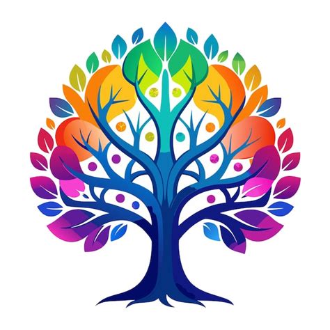 A Colorful Tree With A Colorful Tree And The Words Rainbow On It Premium Ai Generated Vector
