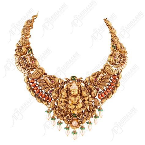 Buy Fusion Nakasi Lakshmi Pearl Necklace Traditional Temple Jewellery