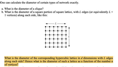 Solved One Can Calculate The Diameter Of Certain Types Of Chegg