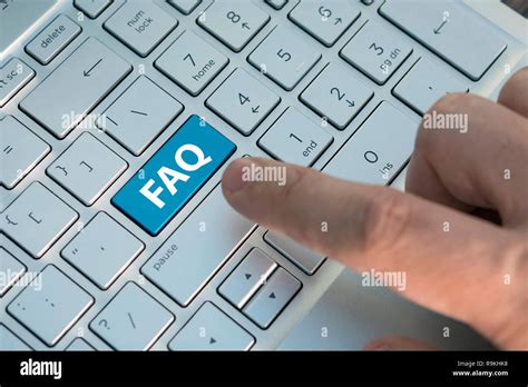 Computer Notebook Keyboard With Faq Key Technology Background Stock