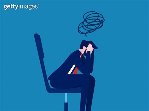 Loss Stress And Anxiety Failed Businessman Holding His Head Sitting