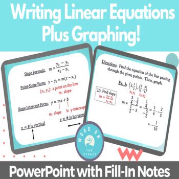 Writing Linear Equations Plus Graphing PowerPoint With Guided Notes