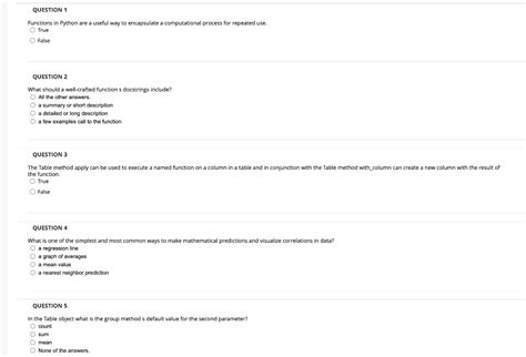 Solved Functions In Python Are A Useful Way To Encapsulate A