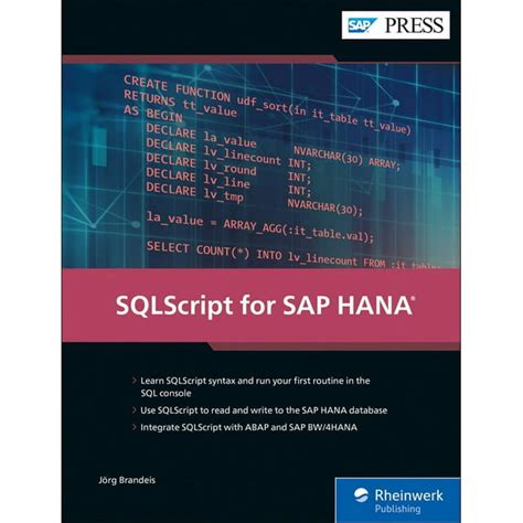 Sqlscript For Sap Hana Hardcover