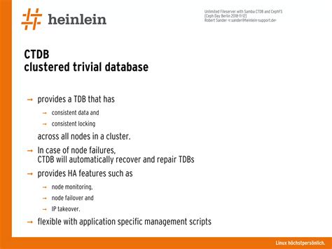 Ceph Day Berlin Unlimited Fileserver With Samba Ctdb And Cephfs Pdf