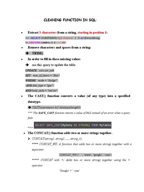 Cleaning Function In Sql Download Free Pdf String Computer Science Software Engineering