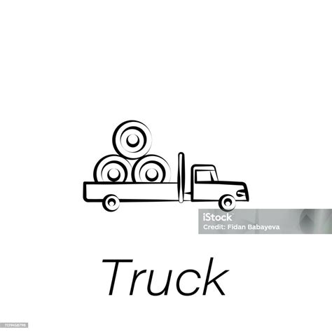 트럭 손 그리기 아이콘입니다 농업 그림 아이콘의 요소입니다 기호와 기호는 웹 로고 모바일 앱 Ui Ux에 사용할 수 있습니다 건강한 생활방식에 대한 스톡 벡터 아트 및 기타