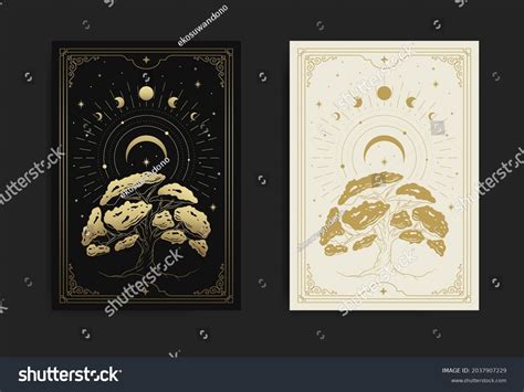 Tree Life Crescent Moon Moon Phases Stock Vector Royalty Free 2037907229 Shutterstock