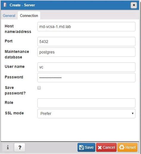 How To Connect Vcsa 65 Embedded Postgres Database Using Pgadmin With