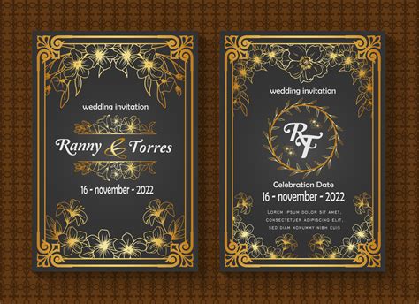 Beautiful And Luxurious Wedding Invitation Card Template Border