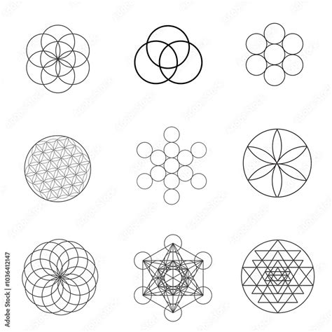 Sacred Geometry Seed Of Life Borromean Rings Egg Of Life Flower Of Life