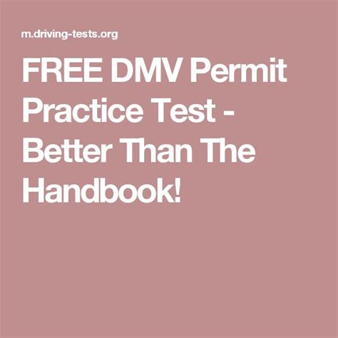 Free Dmv Permit Practice Test Better Than The Handbook Driving