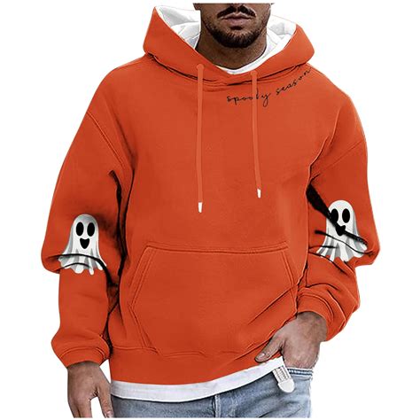 Atogsazn Mens Halloween Hoodies Casual Spooky Fleece Long Sleeve