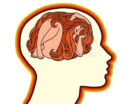 Fantasies In The Head A Woman With Very Long Hair Naked Without
