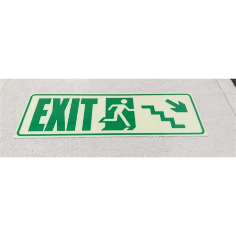 Luminous Exit Stairs Down Right Sign Sticker Shopee Philippines