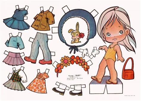 Картинки Кукла бумажная с одеждой для вырезания 37 шт 3425