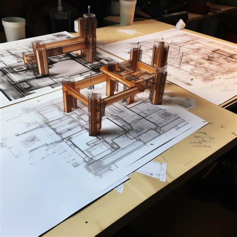 Premium Photo Precision On Demand Harnessing Cad Drawings On The Table For Design Excellence