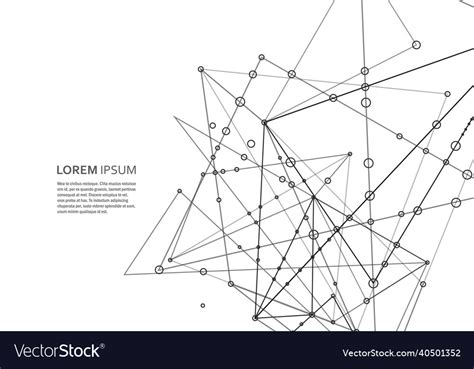Polygonal Space Background With Connecting Dots Vector Image