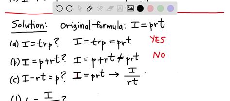 solved the formula used to calculate simple interest is modeled by i