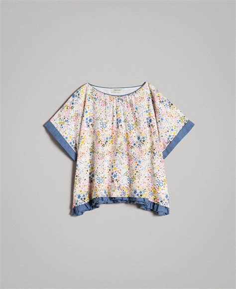 Blusa De Muselina Con Estampado