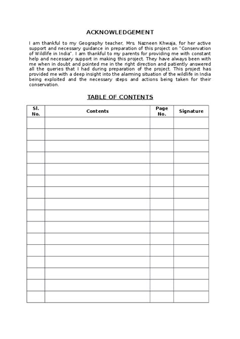 Doc Geography Project On Environment Conservation For Icse Class 10