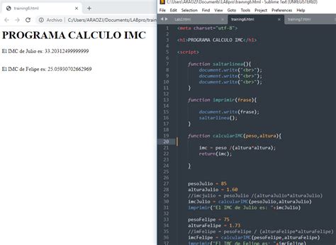 calculando IMC Lógica de programación Primeros pasos Solucionado