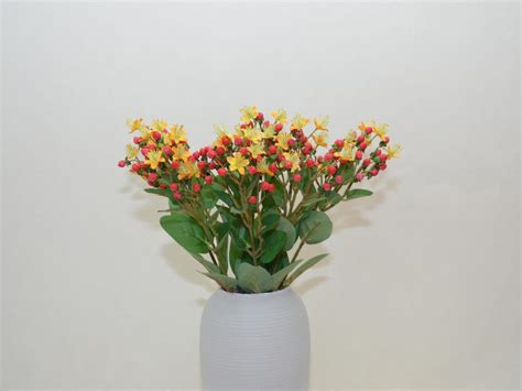 Artificial Hypericum Berry Stems With Flower Artificial Flower Crafts