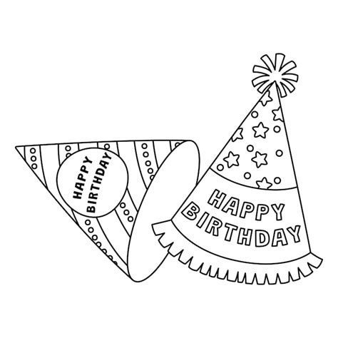 2 페이지 생일 고깔 색칠 공부 이미지 Freepik에서 무료 다운로드